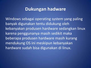 Perbedaan linux dan windows | PPTX