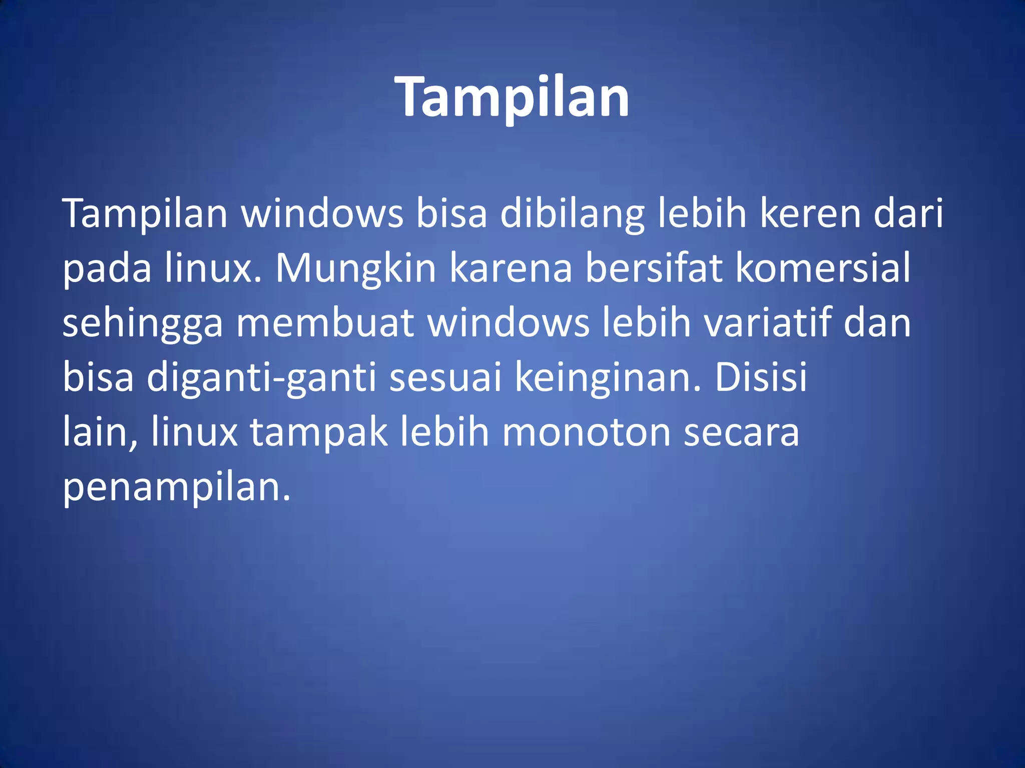 Perbedaan linux dan windows | PPTX