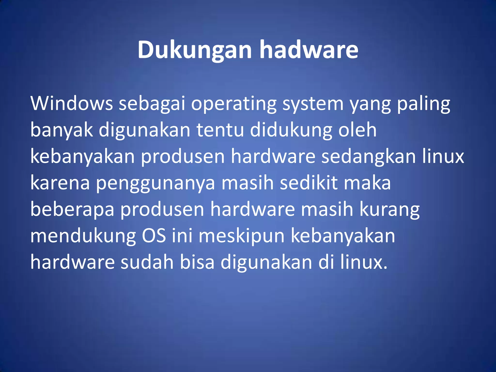 Perbedaan Linux dan Windows | PPT