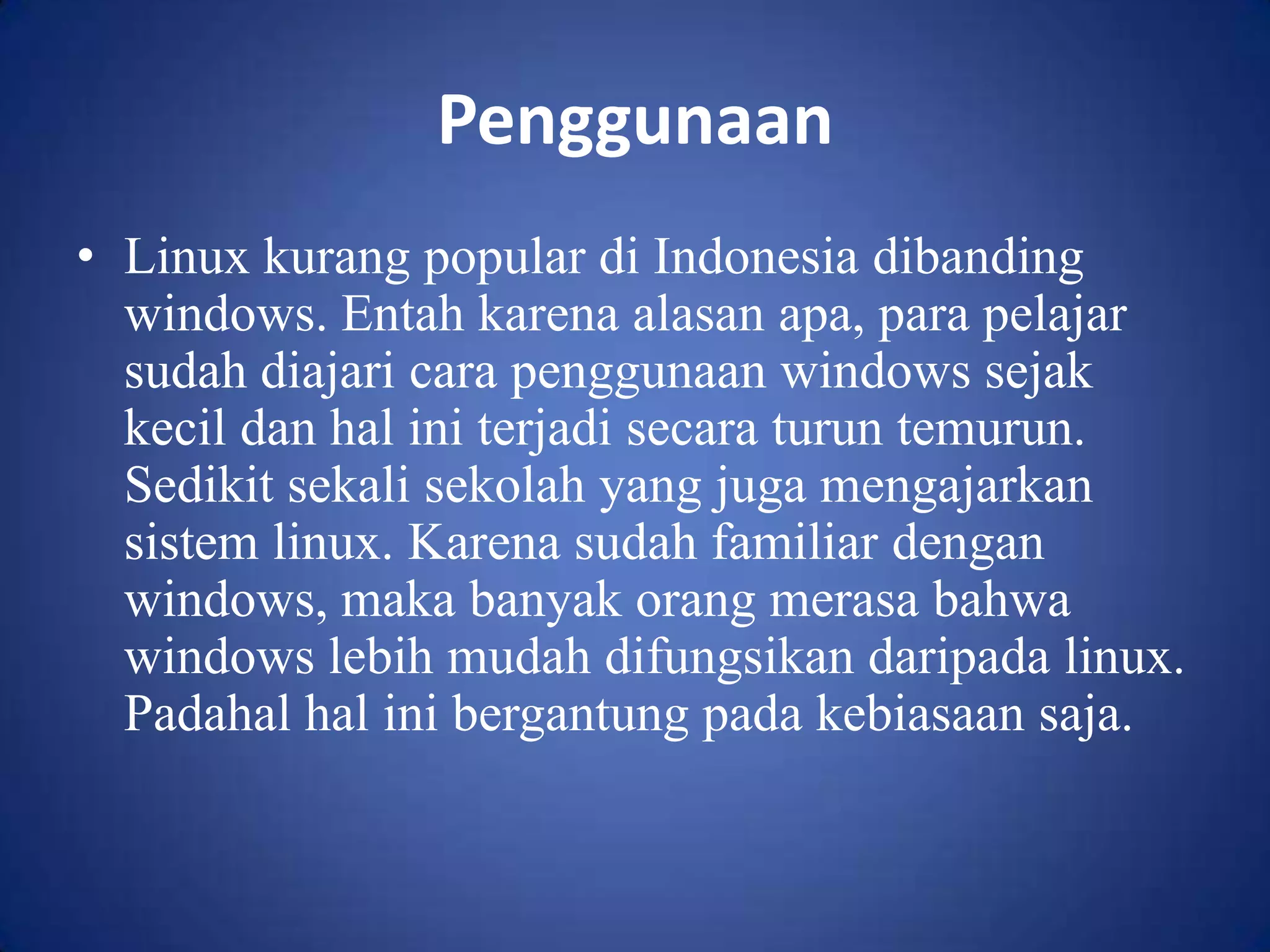 Perbedaan Linux dan Windows | PPT
