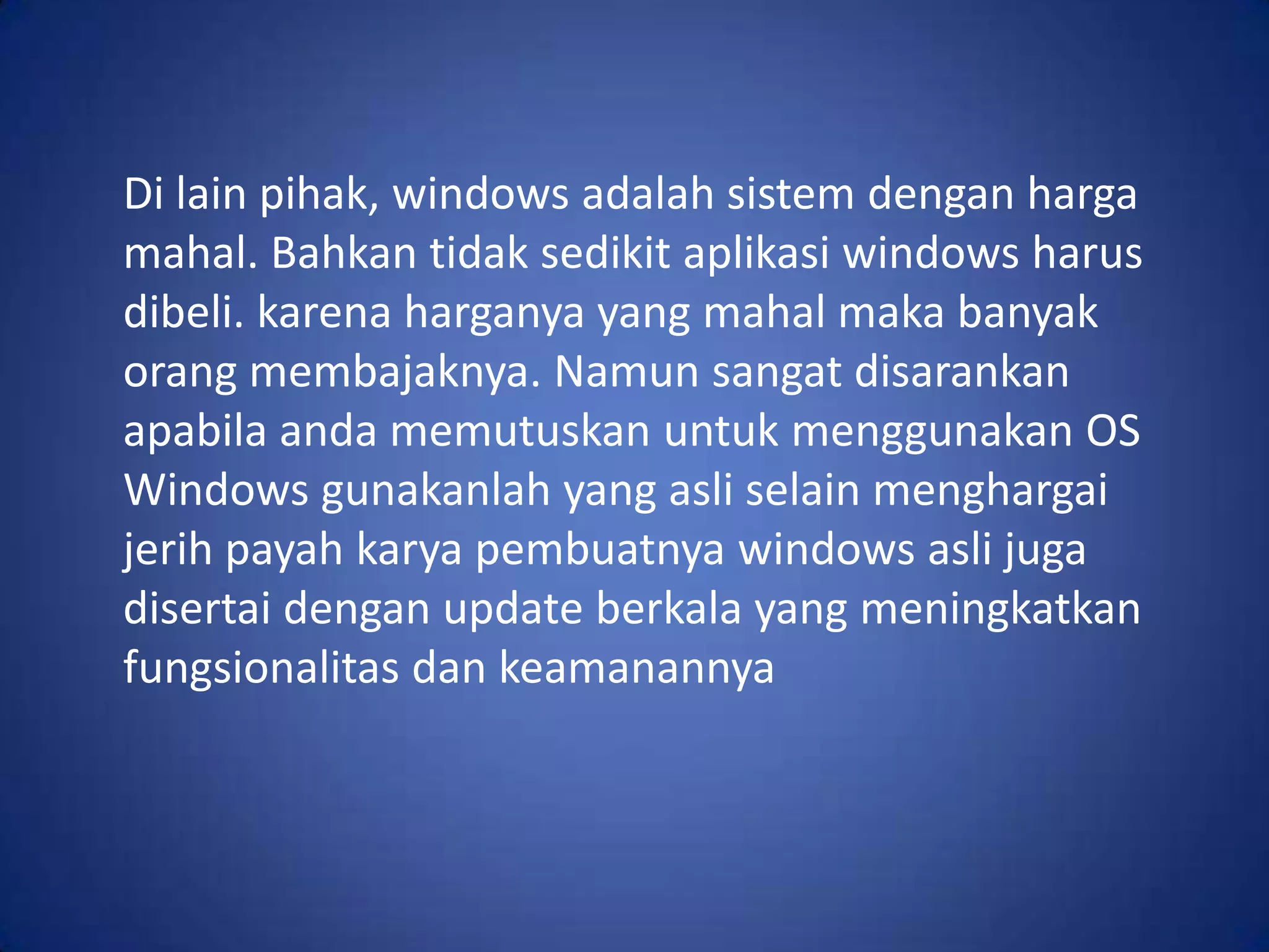 Perbedaan Linux dan Windows | PPTX
