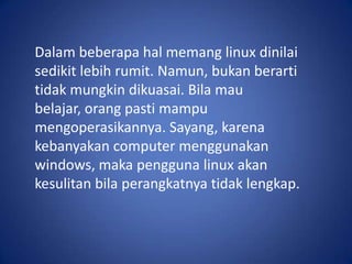 Perbedaan Linux dan Windows | PPTX