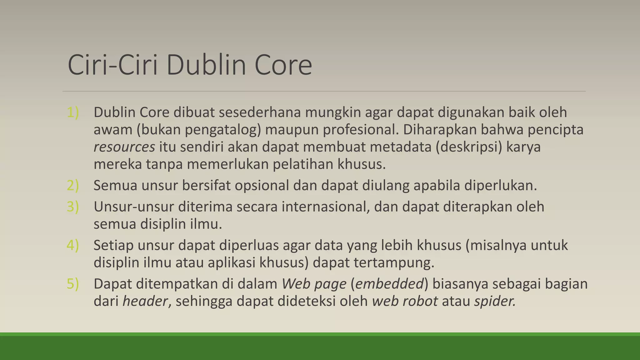 Perbedaan marc dan dublin core sebagai pangkalan data | PPTX