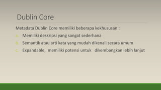 Perbedaan marc dan dublin core sebagai pangkalan data | PPTX