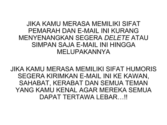 Perbedaan Orang Pemarah Dan Humoris | PPS