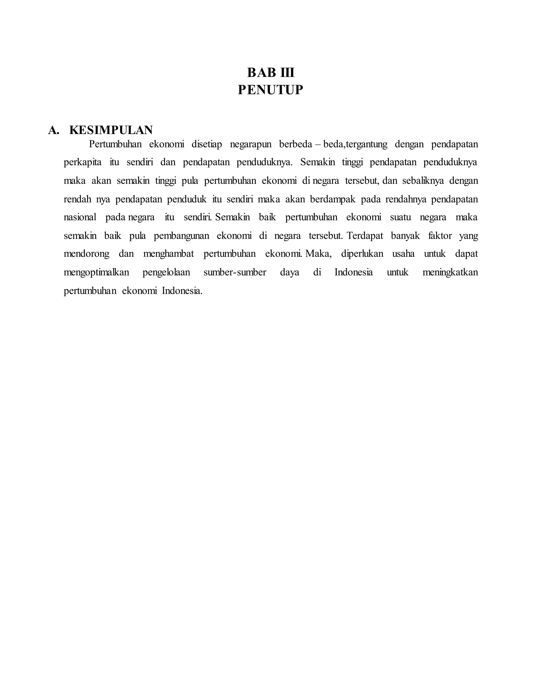 Perbedaan Pertumbuhan Dan Pembangunan Ekonomi Pdf 