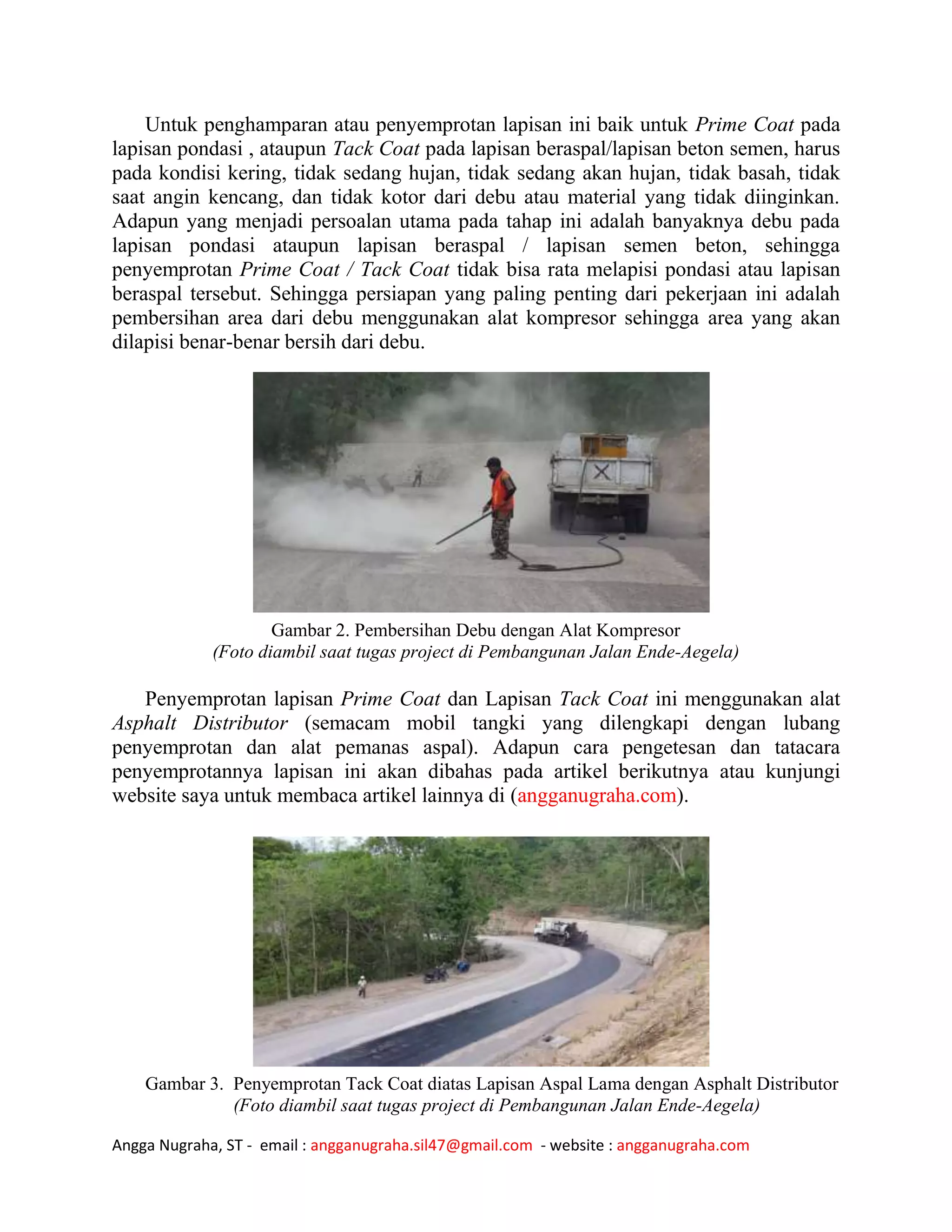 Perbedaan prime coat dan tack coat pada pekerjaan konstruksi jalan | PDF