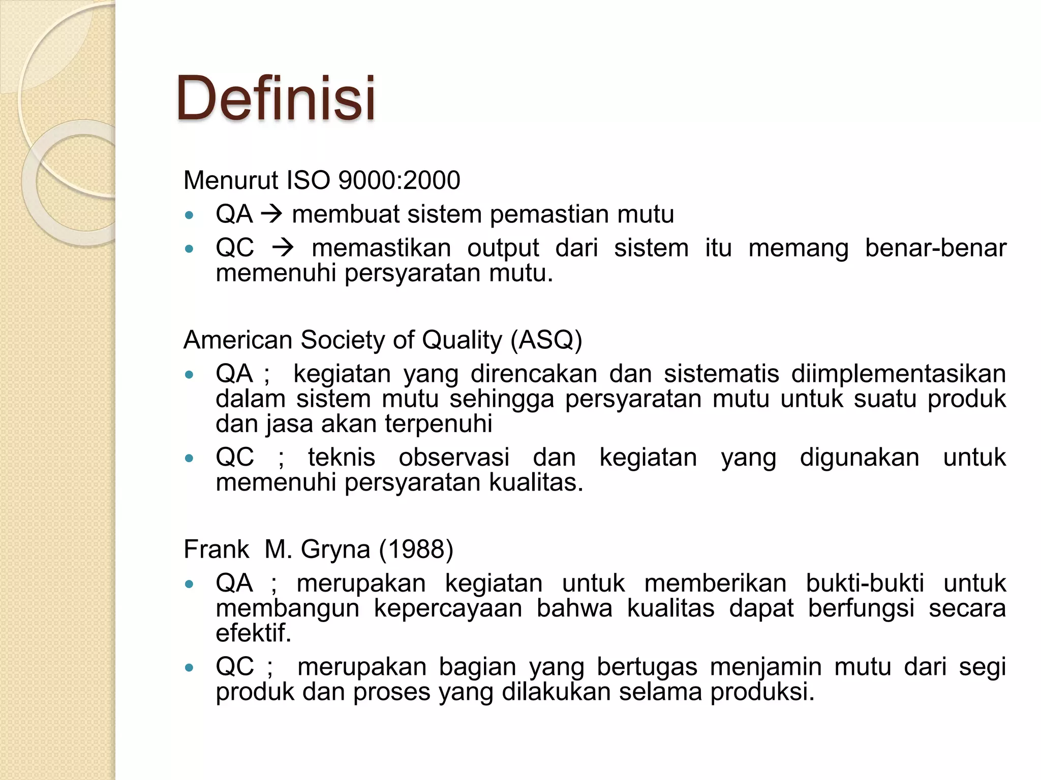 Perbedaan QA dan QC | PPTX