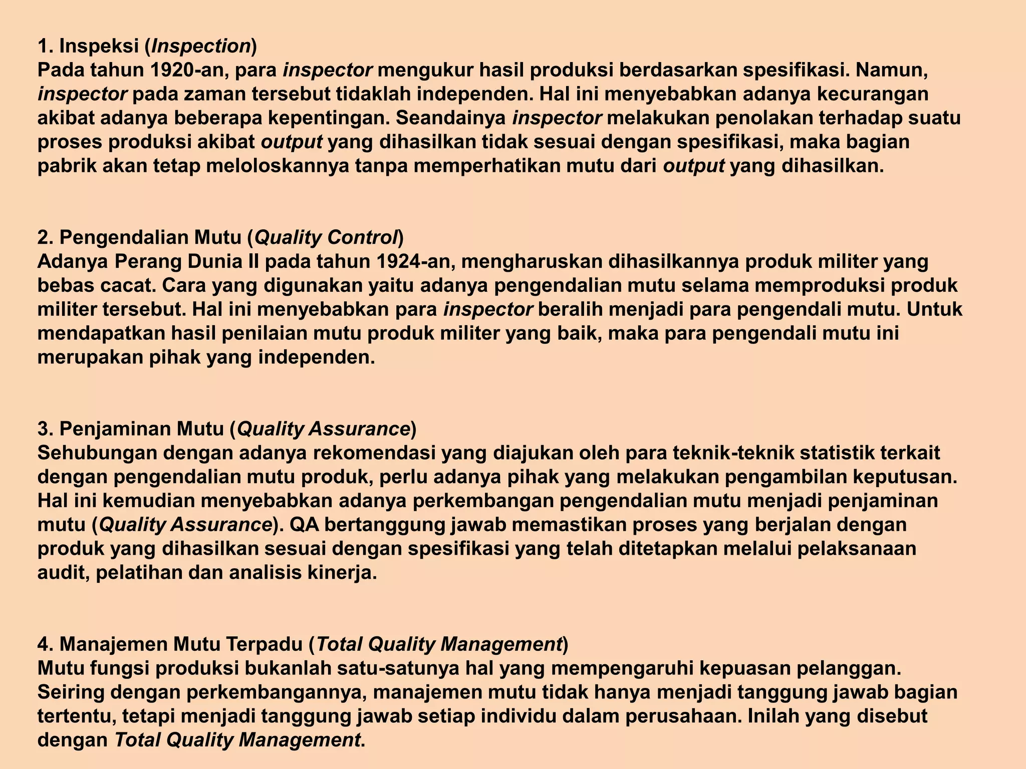Perbedaan Quality Assurance (QA) dan Quality Control (QC) | PPTX