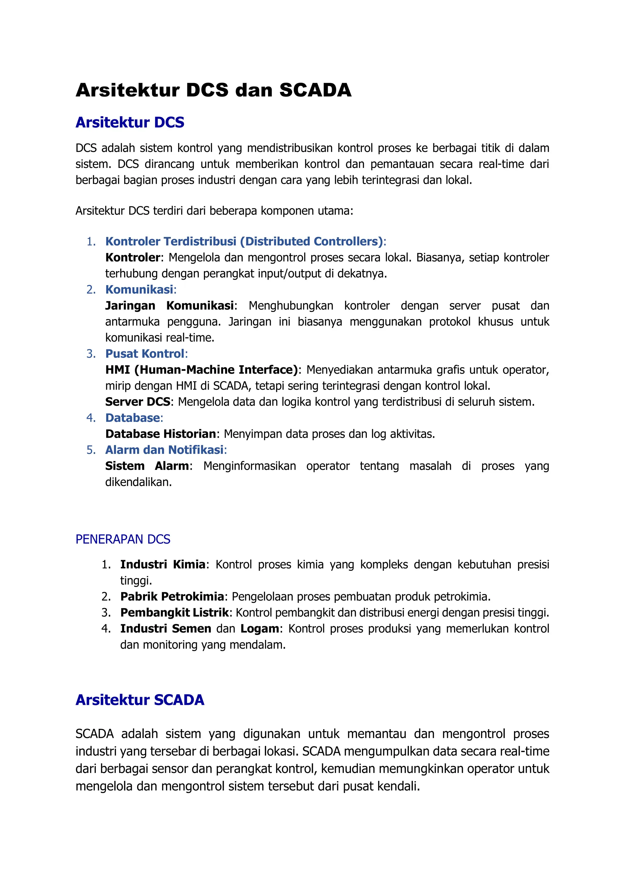 Perbedaan SCADA (Supervisory Control and Data Acquisition) dan DCS ...