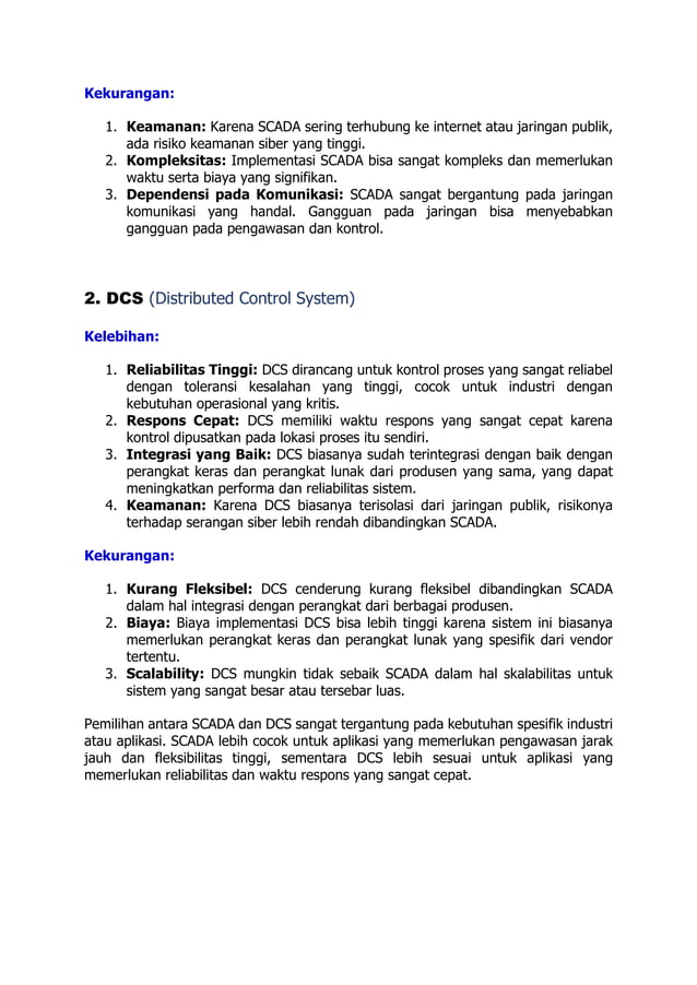 Perbedaan SCADA (Supervisory Control and Data Acquisition) dan DCS (Distributed Control System ...