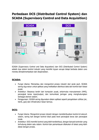 Perbedaan SCADA (Supervisory Control and Data Acquisition) dan DCS (Distributed Control System ...
