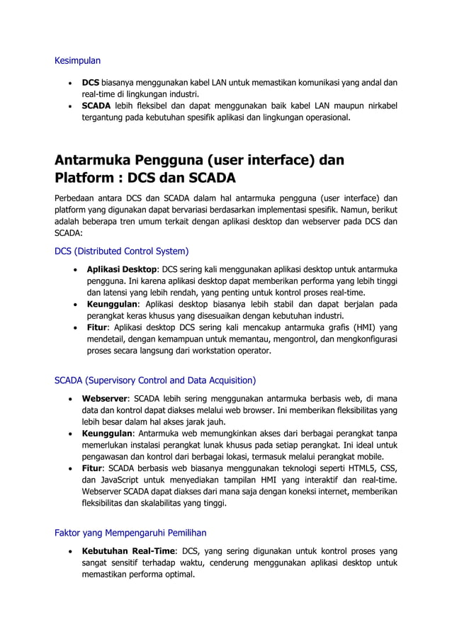 Perbedaan SCADA (Supervisory Control and Data Acquisition) dan DCS (Distributed Control System ...