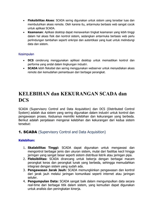 Perbedaan SCADA (Supervisory Control and Data Acquisition) dan DCS (Distributed Control System ...
