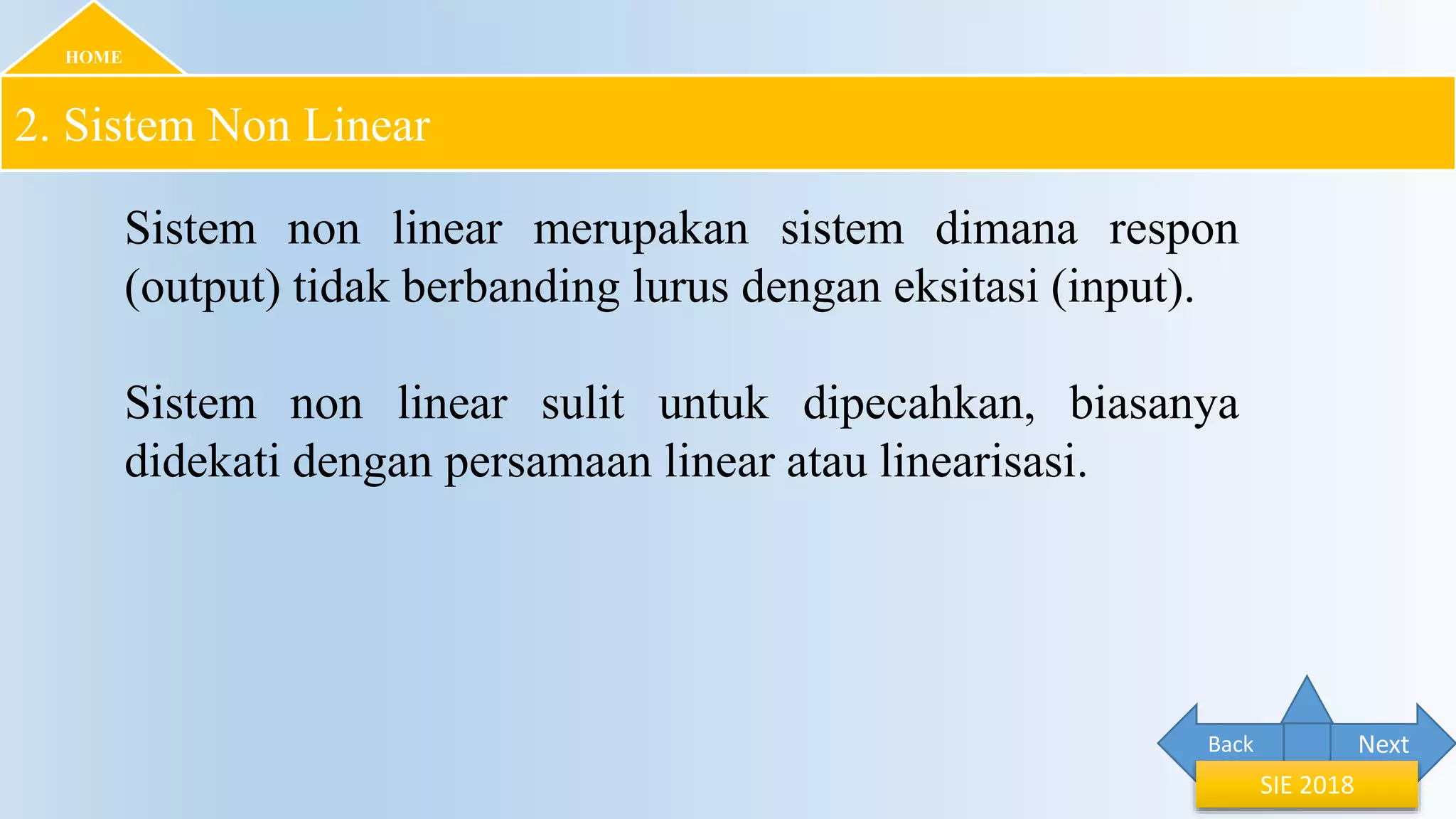 Perbedaan sistem linear dan non linear | PPTX