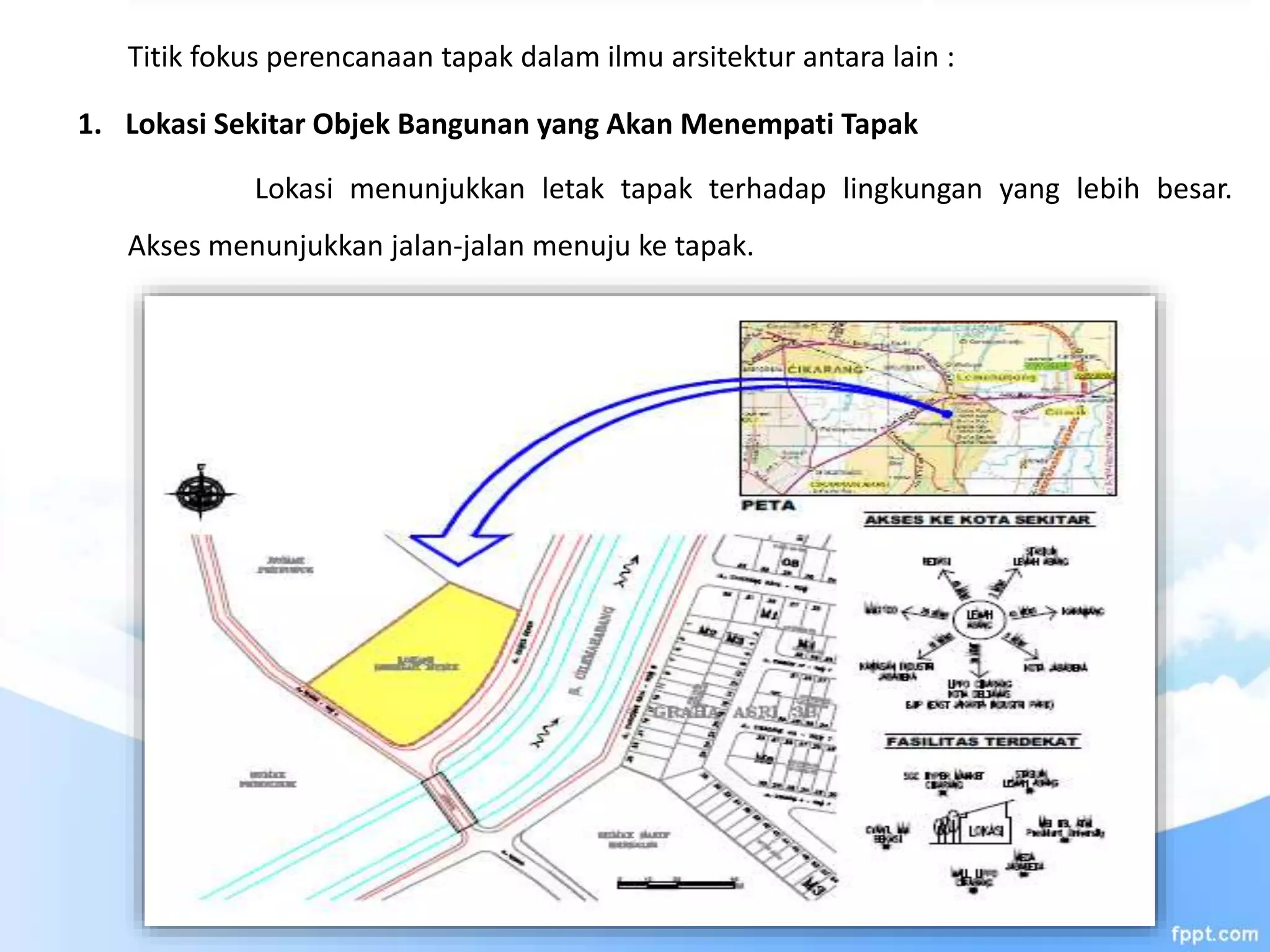 Perbedaan Perencanaan Tapak Dalam Ilmu Arsitektur dan Ilmu Planologi | PPTX