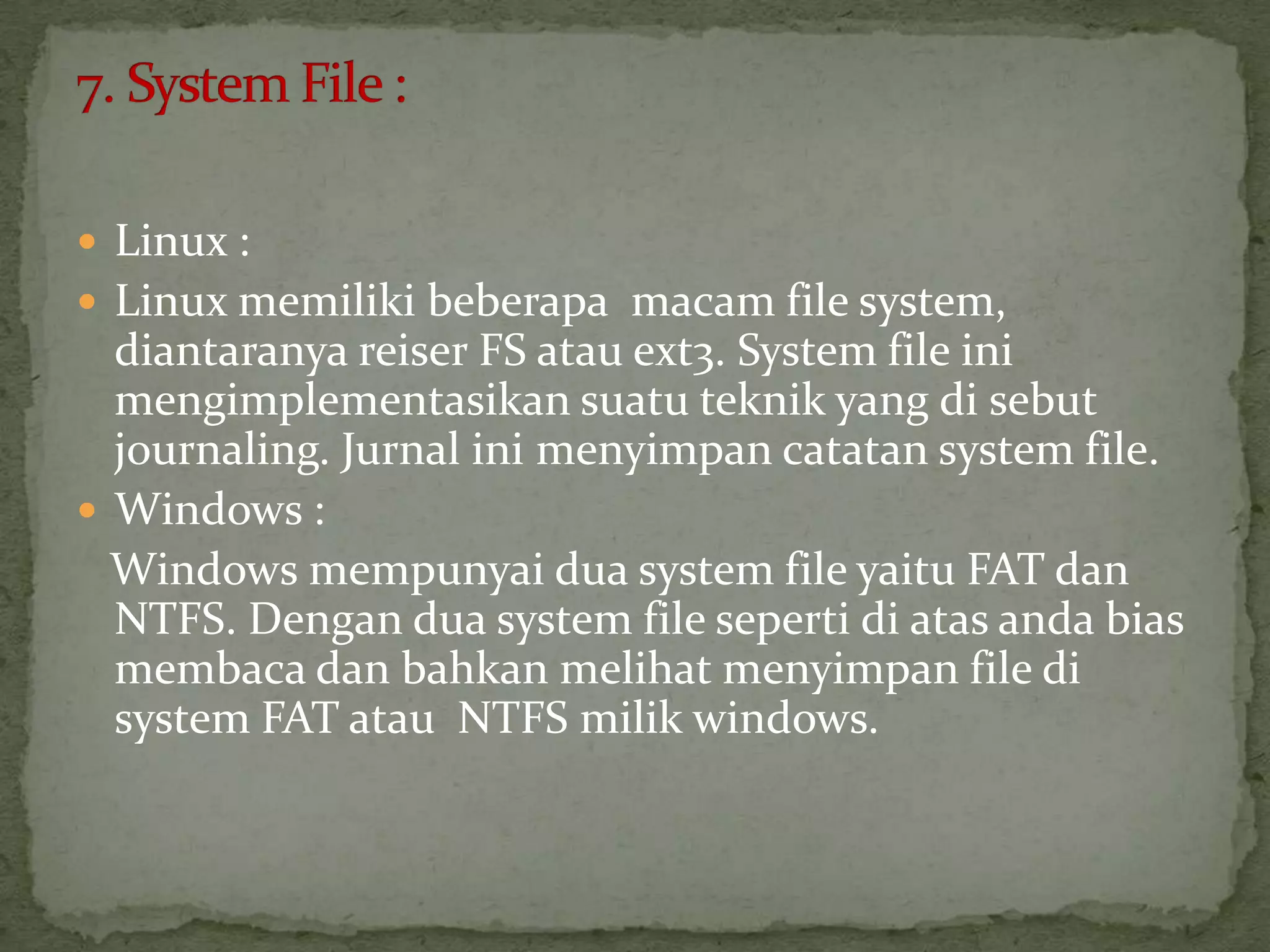 Perbedaan windows dan linux | PPTX
