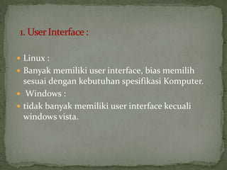 Perbedaan windows dan linux | PPTX