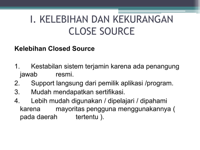 Perbedan jenis so open dan close source | PPT