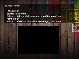 Perbentangan kerja kursus bahasa melayu 2017 | PPTX