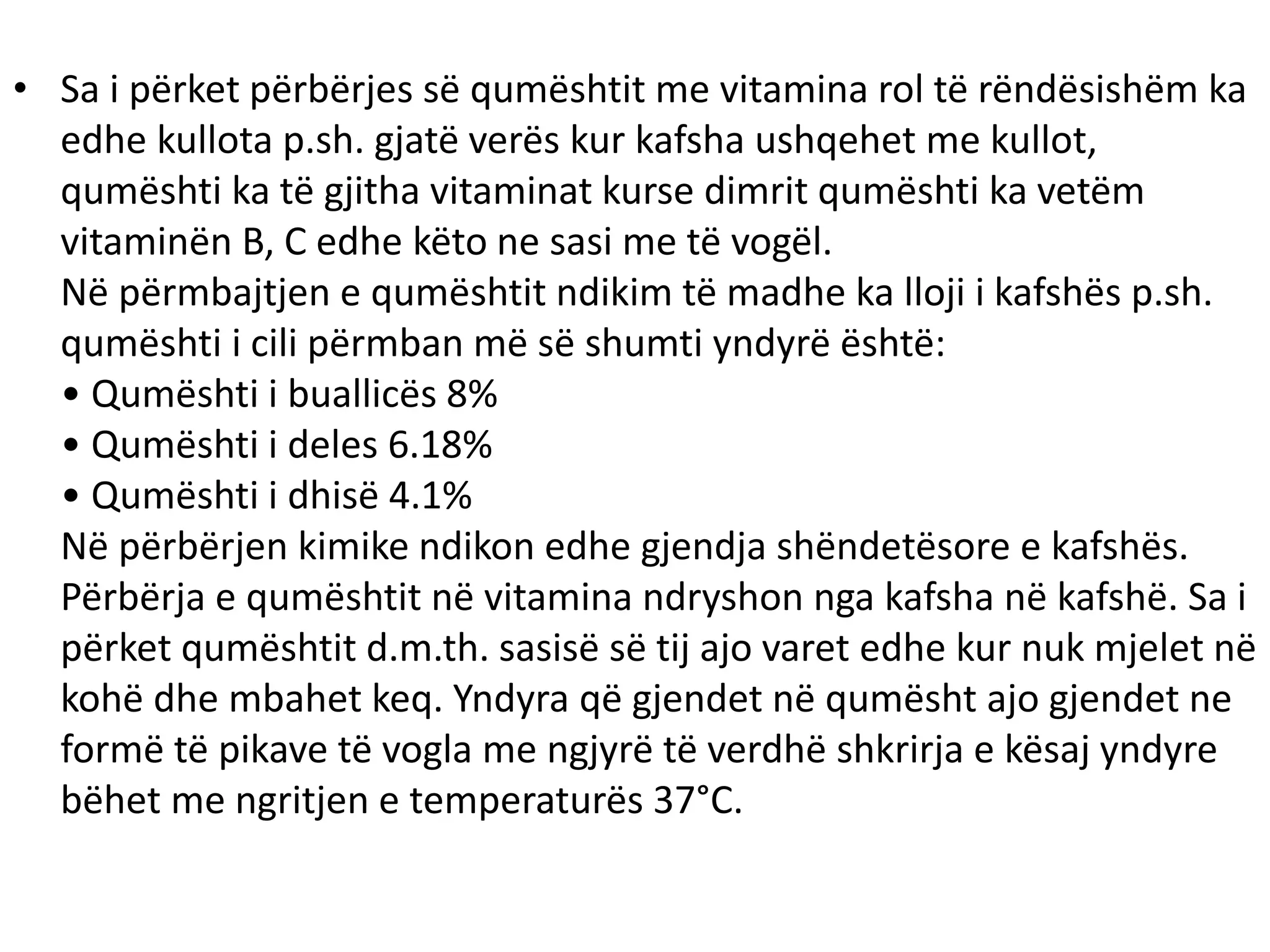 Perberja e qumeshtit te lopes | PPT