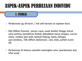 Perbezaan individu | PDF