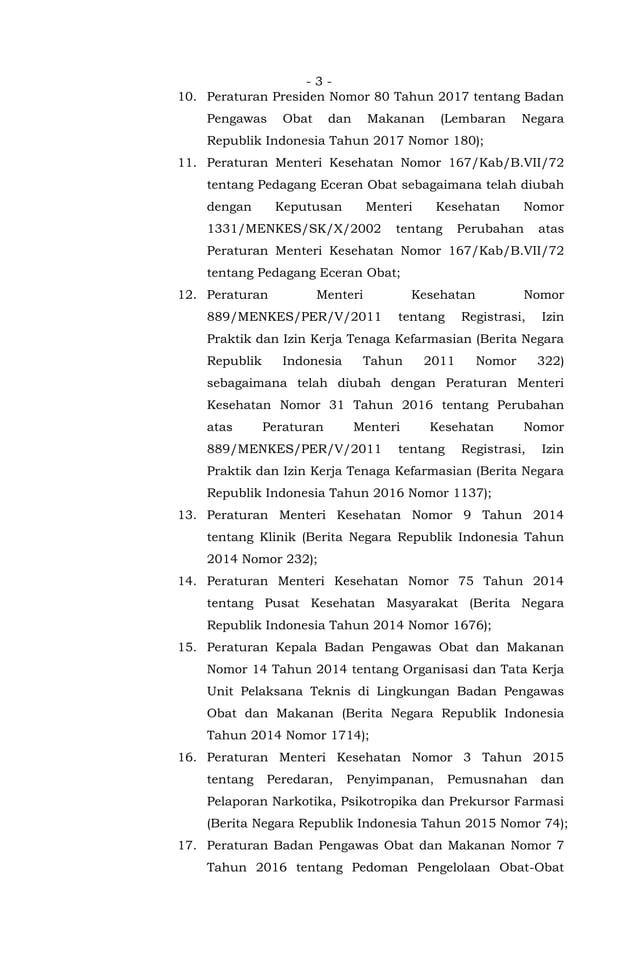 Per BPOM No. 4 tahun 2018 tentang fasyanfar | PDF