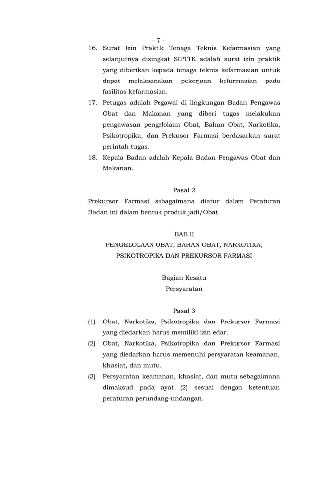 Per BPOM No. 4 tahun 2018 tentang fasyanfar | PDF