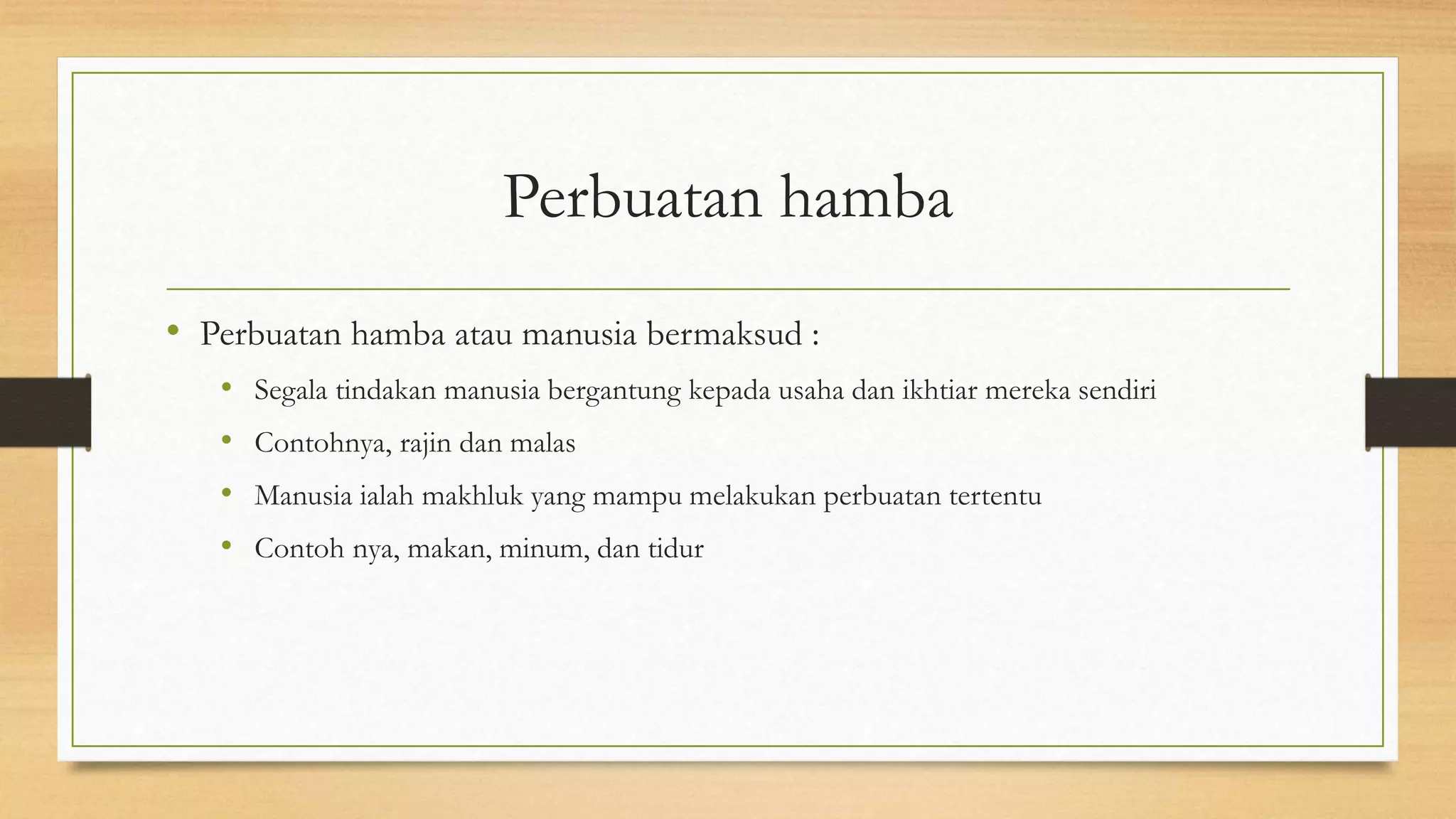 Perbuatan allah dan perbuatan hamba | PPTX