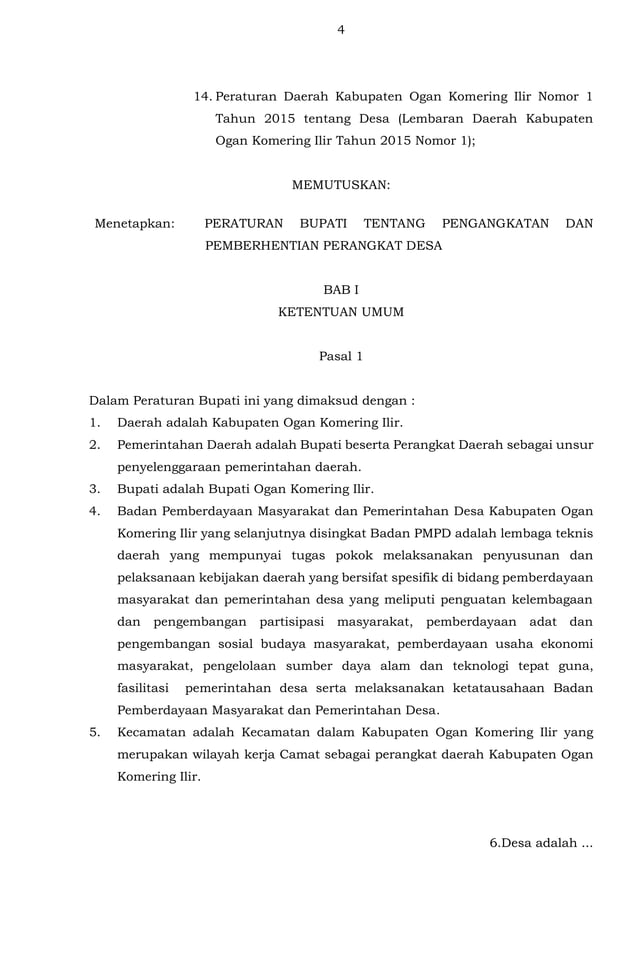 Perbub no 12 th 2016 perangkat desa | PDF