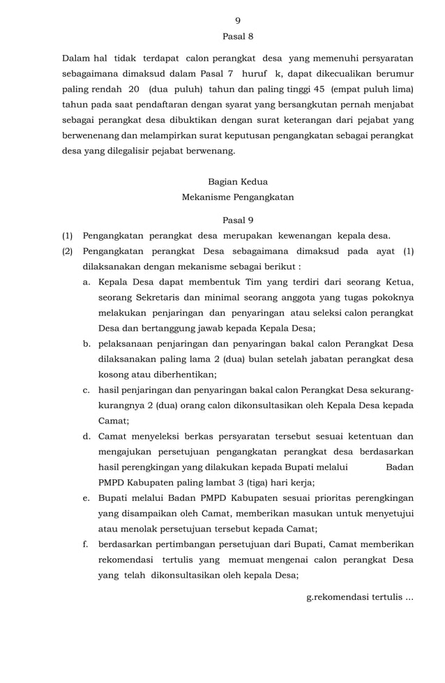 Perbub no 12 th 2016 perangkat desa | PDF