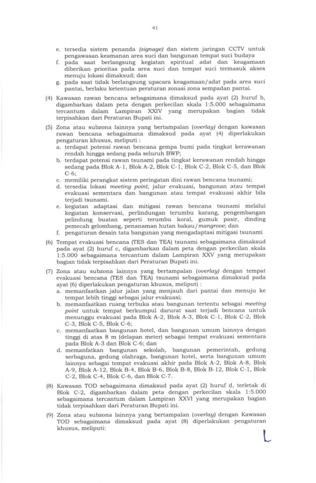 PERBUB RDTR KUTA TENTANG KDH KDB DAN LAIN LAIN | PDF