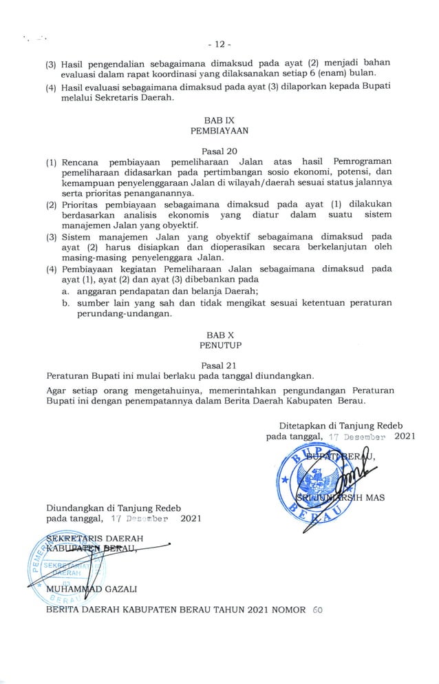 contoh Perbup 58-2021 ttg Tata Cara Pemeliharaan Jalan.pdf