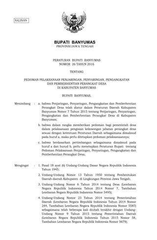 Perbup no 26 tahun 2016 | PDF