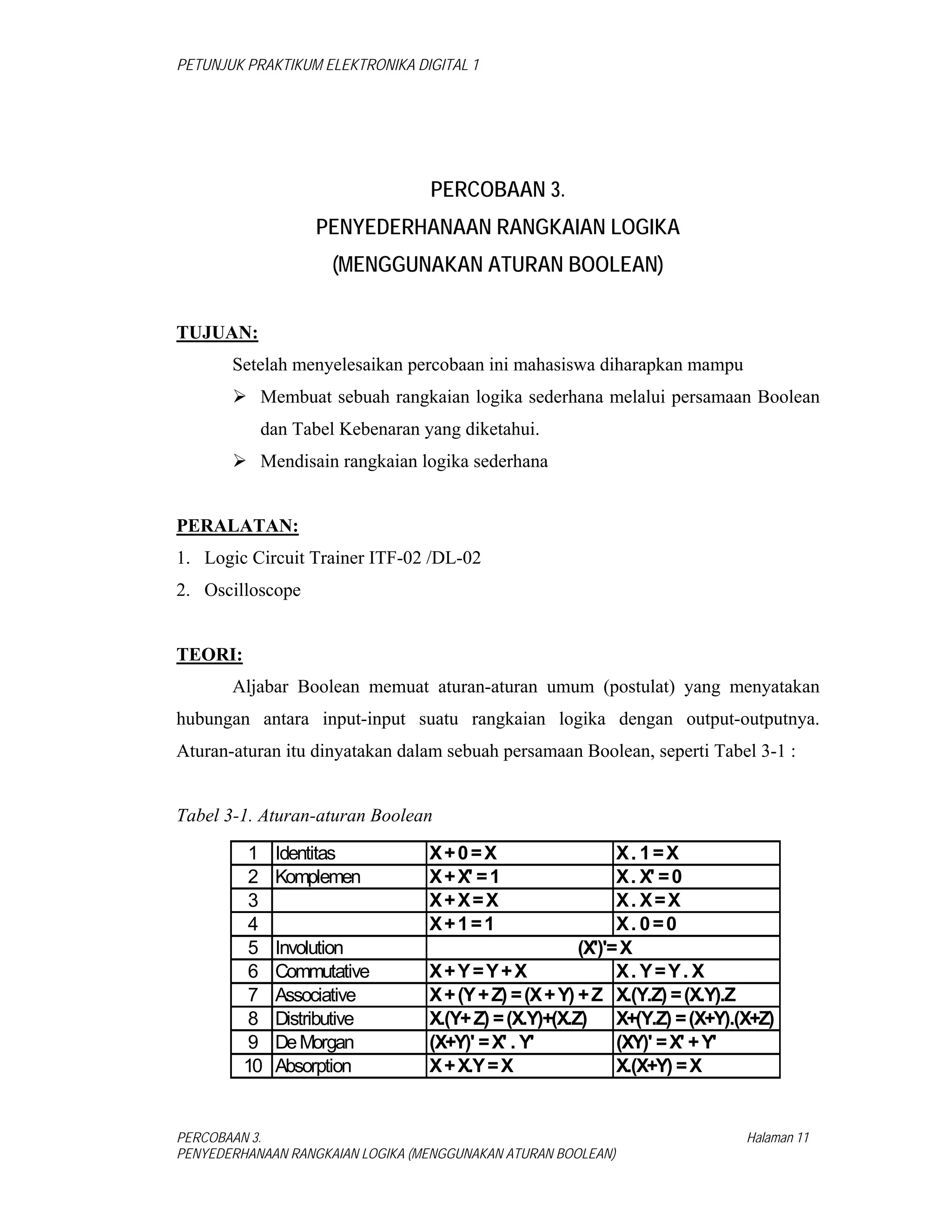 aljabar boolean | PDF