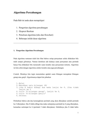 Percabangan - Logika dan Algoritma | DOC
