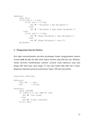 Percabangan - Logika dan Algoritma | DOC