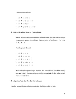 Percabangan - Logika dan Algoritma | DOC