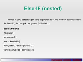 Percabangan pada pemrograman java netbeans | PPT