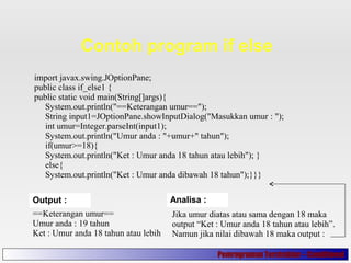 Percabangan pada pemrograman java netbeans | PPT