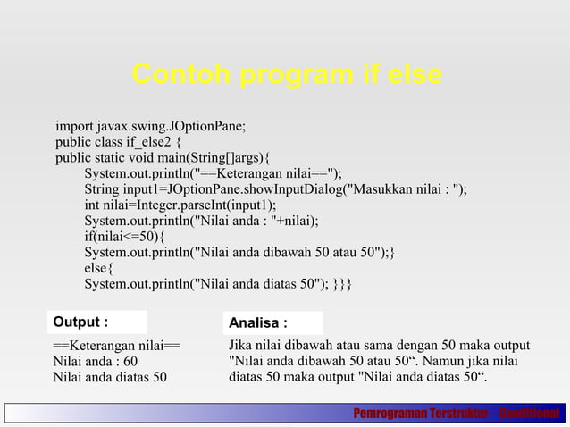 Percabangan pada pemrograman java netbeans | PPT