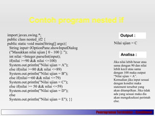 Percabangan pada pemrograman java netbeans | PPT