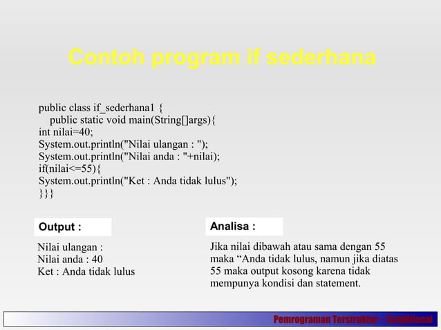 Percabangan pada pemrograman java netbeans | PPT