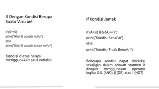 Materi Percabangan Pemorgraman dengan Bahasa C | PDF