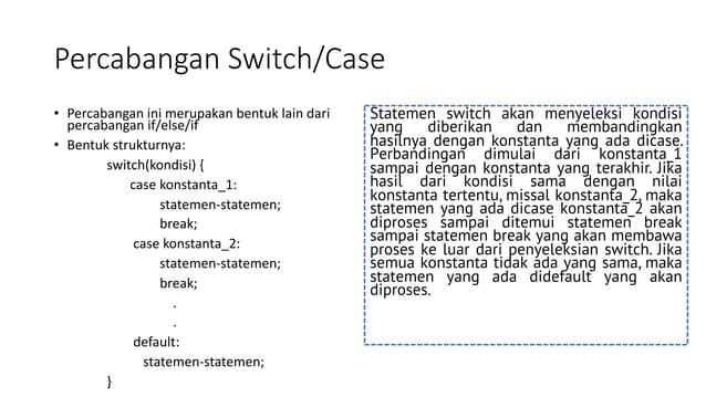 Materi Percabangan Pemorgraman dengan Bahasa C | PDF