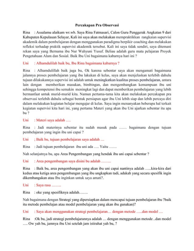 Percakapan Pra Observasi-Pasca Observasi Supervisi Akademik.docx