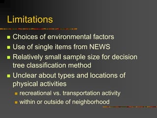 Combinations of Perceived Built Environmental Factors - A Decision Tree ...