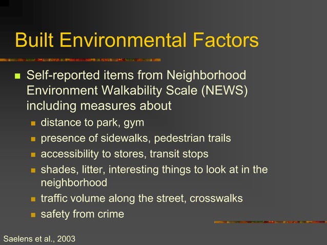 Combinations Of Perceived Built Environmental Factors A Decision Tree Classification Approach