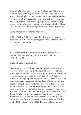 Perceived social structural relations and group stereotypes.docx