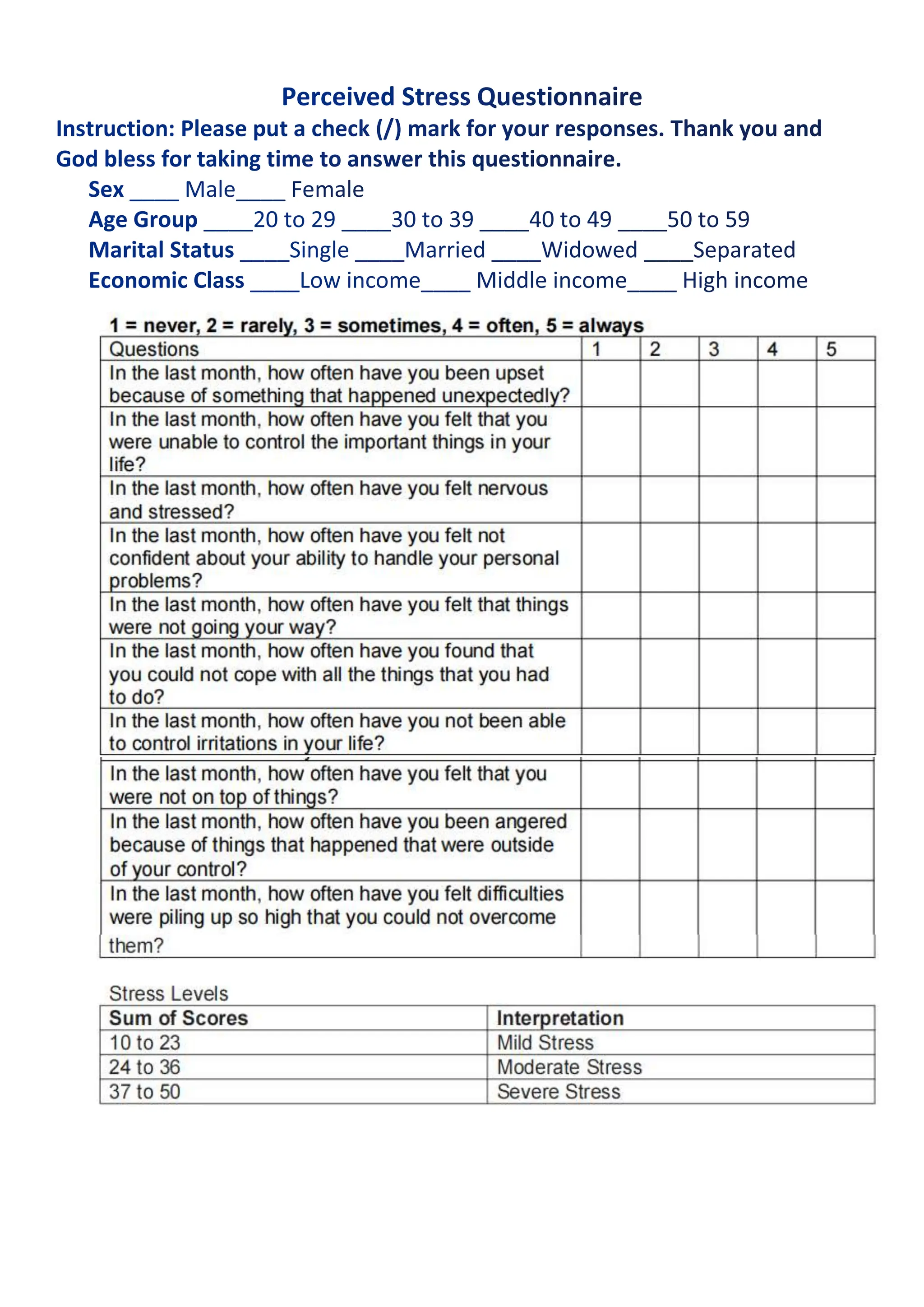 Perceived Stress Questionnaire for .docx